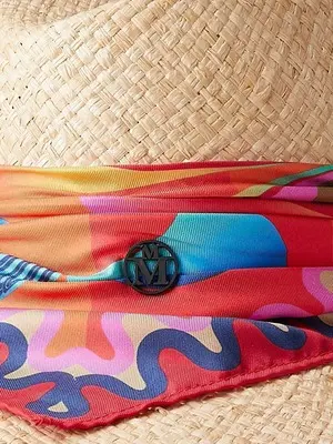 MAISON MICHEL Kate Scarf-detail Sun Hat