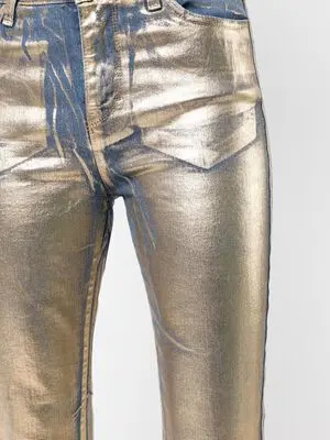 MADISON MAISON Metallic-effect Laminated Flare Jeans