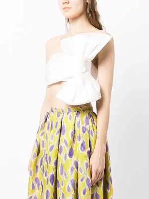 BAMBAH Bow-detail Cropped Tube Top - White