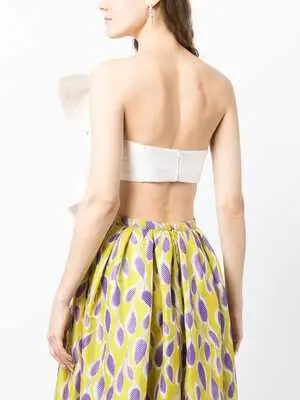 BAMBAH Bow-detail Cropped Tube Top - White