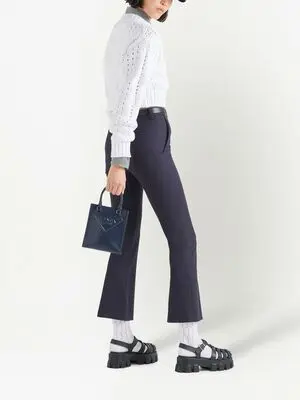 Prada Gabardine Wool Flared Trousers