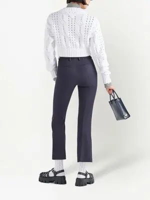 Prada Gabardine Wool Flared Trousers