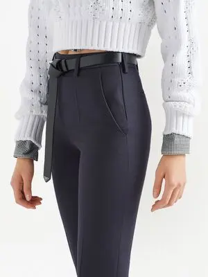 Prada Gabardine Wool Flared Trousers