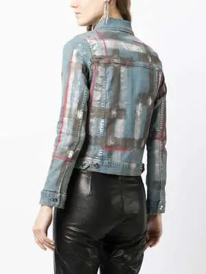 MADISON MAISON Paint Splatter-print Denim Jacket