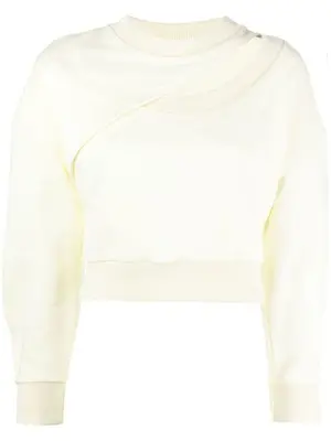 Alexander McQueen Logo-embroidered Cut-out Sweatshirt - Yellow
