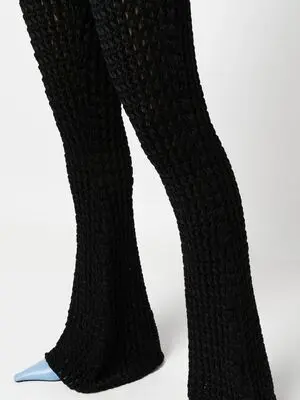Moschino Crochet-knit Flared Trousers - Black