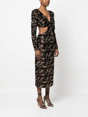 Maryjane Claverol Sequin-embellished Midi Dress