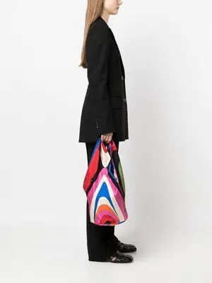 Emilio Pucci Lido Moire-print Silk Tote Bag