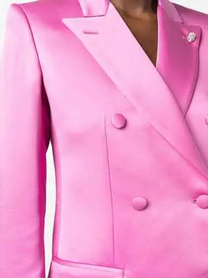 Philipp Plein Double-breasted Satin Blazer - Pink