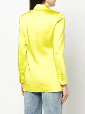 Philipp Plein Double-breasted Satin Blazer - Yellow