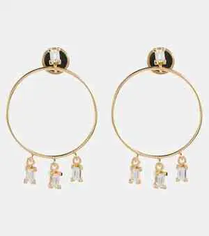 Ileana Makri 18kt Yellow Hoop Earrings With Diamonds - Gold