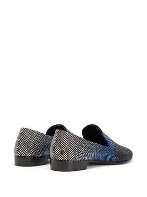 GIUSEPPE ZANOTTI Lewis Sparkle Crystal-embellished Loafers - Blue