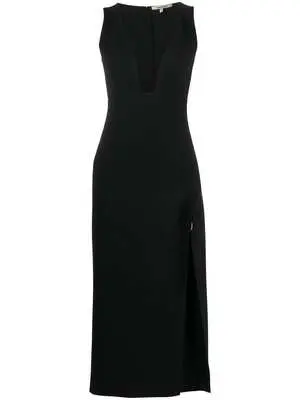 Roberto Cavalli V-neck Side-slit Dress