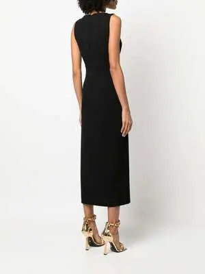 Roberto Cavalli V-neck Side-slit Dress