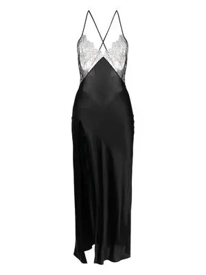 MAISON CLOSE Rendez-vous Lace-detail Silk Dress - Black