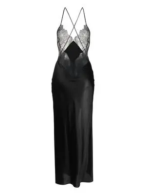 MAISON CLOSE Rendez-vous Lace-detail Silk Dress - Black