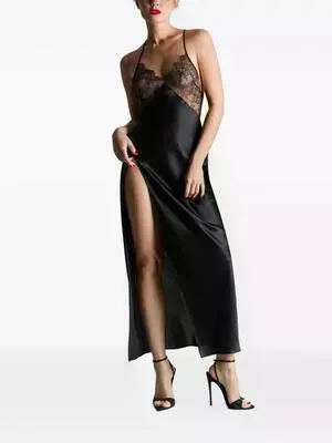 MAISON CLOSE Rendez-vous Lace-detail Silk Dress - Black