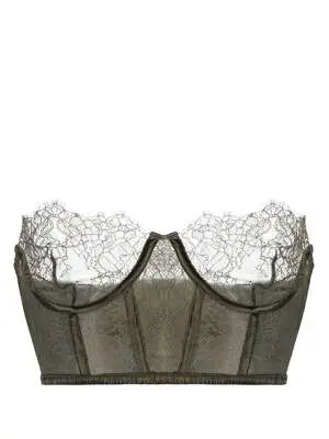 MAISON CLOSE Lace-trim Detail Bustier Top