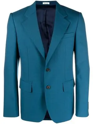 Alexander McQueen Tailored Single-breasted Blazer - Blue