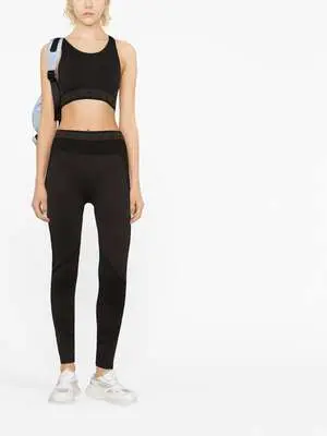GOLDEN GOOSE Logo-underband Racerback Crop Top - Black