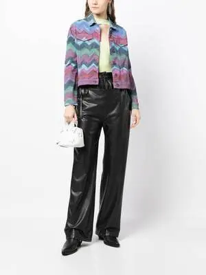 MADISON MAISON Zigzag-print Denim Jacket