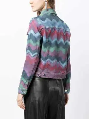 MADISON MAISON Zigzag-print Denim Jacket
