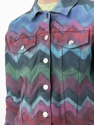 MADISON MAISON Zigzag-print Denim Jacket