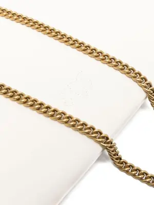 Pinko Logo Plaque Shoulder Bag - White