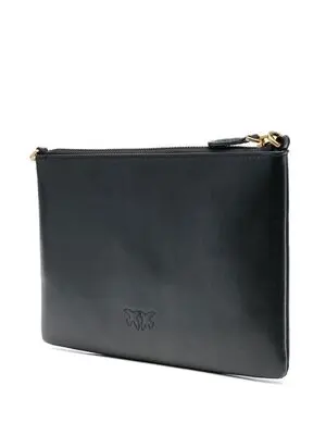 Pinko Medium Flat Love Leather Bag - Black