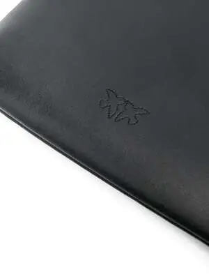 Pinko Medium Flat Love Leather Bag - Black