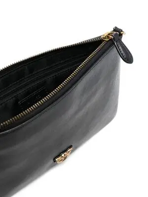 Pinko Medium Flat Love Leather Bag - Black