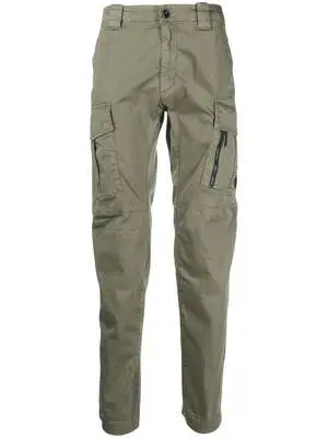C.P. COMPANY Logo-plaque Cargo-pocket Trousers - Green