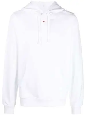 DIESEL® S-ginn-hood-d Logo-appliqué Hoodie - White