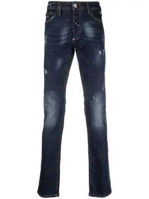 Philipp Plein Super Straight Cut Distressed Jeans