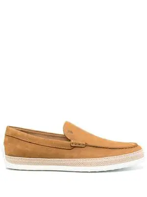 TOD'S Suede Slip-on Loafers - Brown