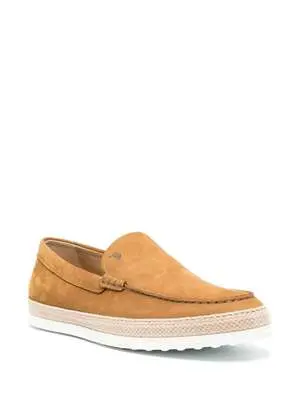 TOD'S Suede Slip-on Loafers - Brown