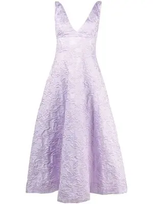 Philosophy Di Lorenzo Serafini Floral-jacquard Dress - Purple
