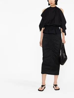 Philosophy Di Lorenzo Serafini Gathered Detailing Midi Skirt
