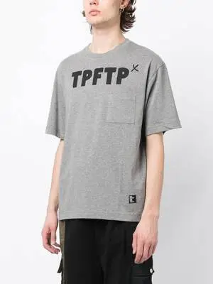 THE POWER FOR THE PEOPLE Logo Print Short-sleeve T-shirt - Grey