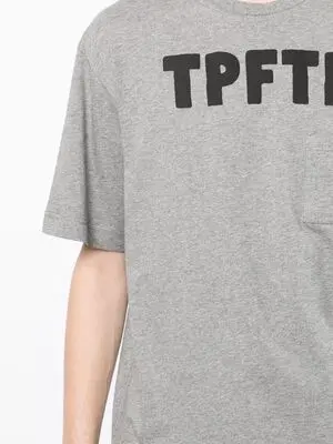 THE POWER FOR THE PEOPLE Logo Print Short-sleeve T-shirt - Grey