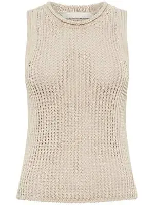 DION LEE Grid Mesh Tank Top - White