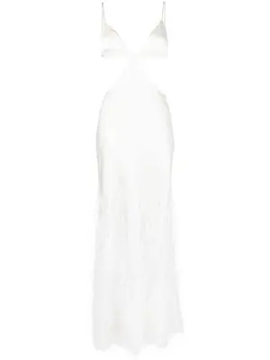 Cult Gaia Raisa Feather-embellished Gown - White