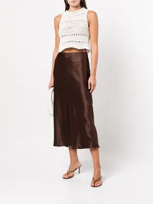 Voz Flammé Knitted Crop Top - White