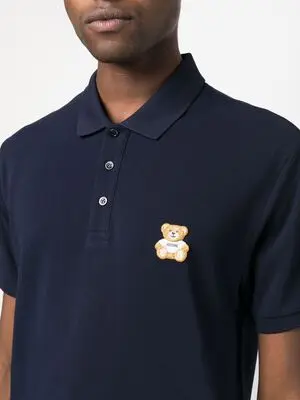 Moschino Embroidered-teddy Detail Polo Shirt