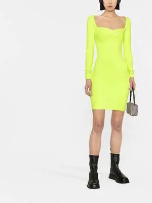 Dsquared2 Long Sleeved Sweetheart Neck Mini Dress - Green