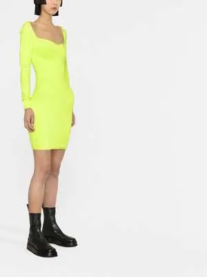 Dsquared2 Long Sleeved Sweetheart Neck Mini Dress - Green