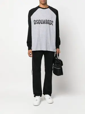 Dsquared2 Logo-print Long-sleeve T-shirt - Grey