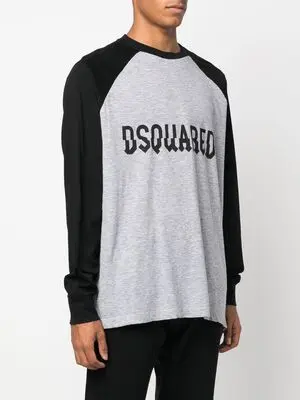 Dsquared2 Logo-print Long-sleeve T-shirt - Grey