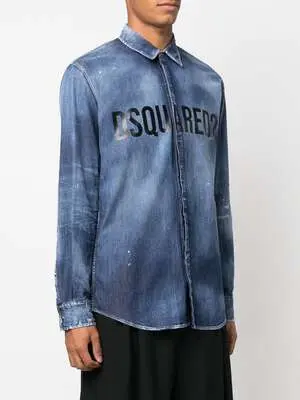 Dsquared2 Logo-print Button-up Denim Shirt