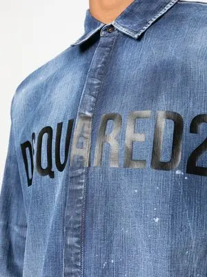 Dsquared2 Logo-print Button-up Denim Shirt